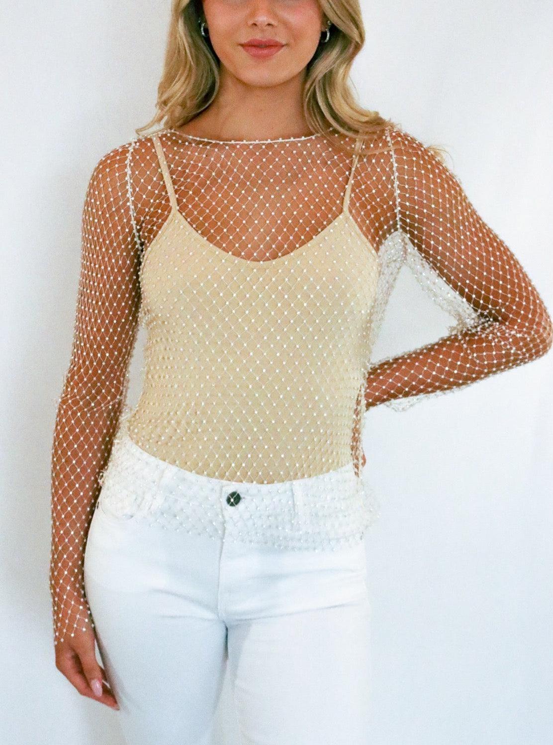 RHINESTONE SPARKLE MESH TOP AND TANK – LUDIC SOUL